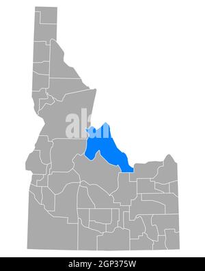 Map of Lemhi in Idaho Stock Photo - Alamy