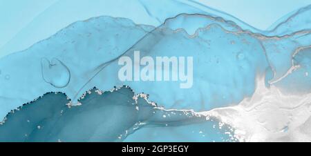 Color Ocean Abstract. Alcohol Inks Hand Painted Stock Photo - Alamy