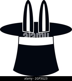 magician top hat with rabbit ears vector illustration design Stock ...