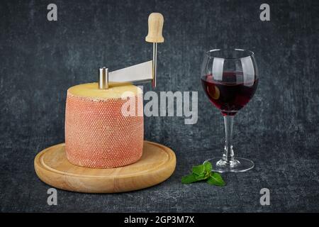 Gourmet Tete de Moine cheese rosette Stock Photo - Alamy