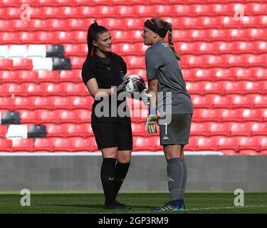 Referee Lucy May during the FA Women's Championship match between ...