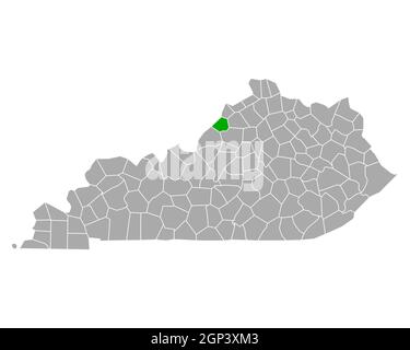 Map of Oldham in Kentucky Stock Photo - Alamy