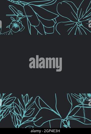 Digital image of multiple flower icons floating with copy space against ...