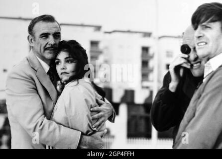 Sean Connery, Brooke Adams, on-set of the Film, "Cuba", United Artists ...