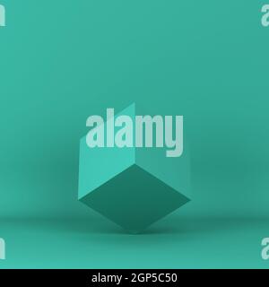 Single cube standing. Minimal scene. 3d illustration Stock Photo - Alamy