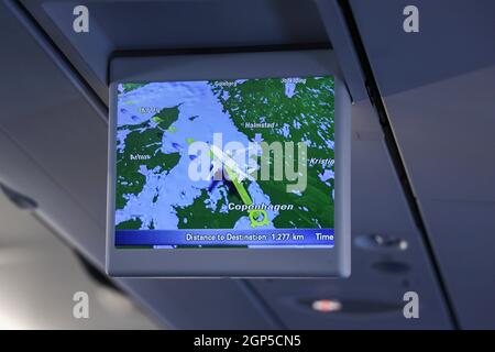 Low angle view of flight departure of jet plane in cloudy sky Stock ...