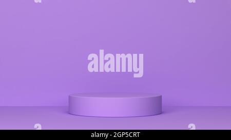 Single podium in front of wall. Minimal scene. 3d illustration Stock ...