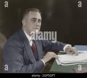 Franklin Roosevelt, 32th President of the United States serving from ...