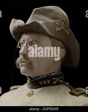 Theodore Roosevelt in the uniform of an Army Colonel during the Spanish ...