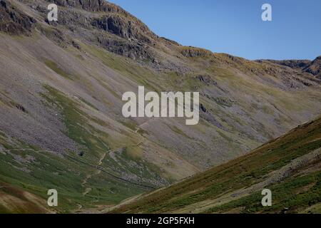 Wasdale Head and the Moses Trod path to Sty Head Stock Photo - Alamy