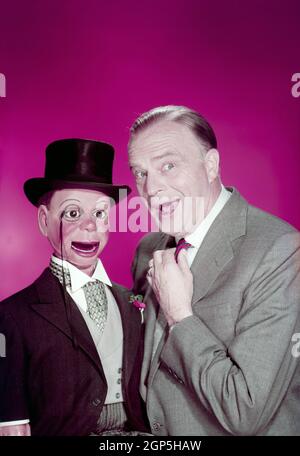 Edgar Bergen (top right), with his ventriloquist dummies, from left ...