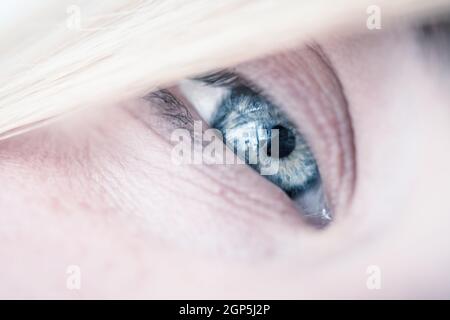Feminine eyes, with blue iris, cut out of the face, healthcare Stock ...