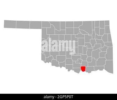 Map of Marshall in Oklahoma Stock Photo - Alamy
