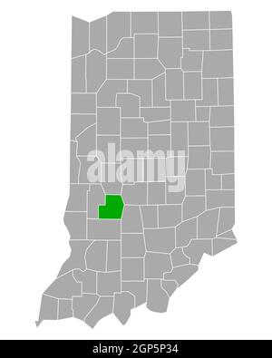 Map of Owen in Indiana Stock Photo - Alamy