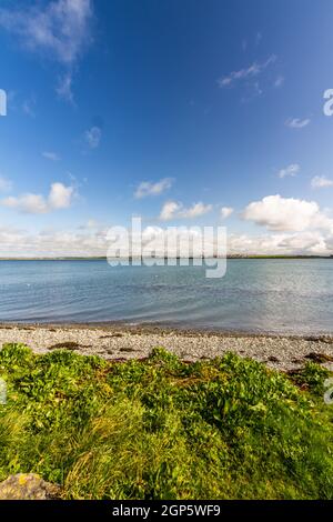 View from the coastal path at Penrhos country Park on Anglesey Stock ...
