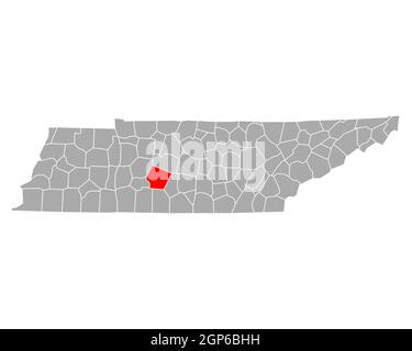 Map of Maury in Tennessee Stock Photo - Alamy