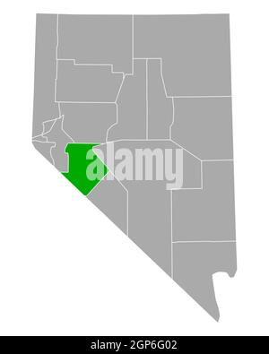 Map of Mineral in Nevada Stock Photo - Alamy