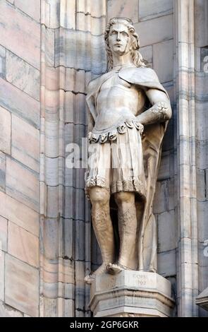 Saint Victor, statue on the Milan Cathedral, Duomo di Santa Maria ...