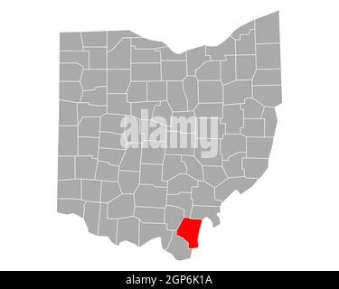 Map of Gallia in Ohio Stock Photo - Alamy