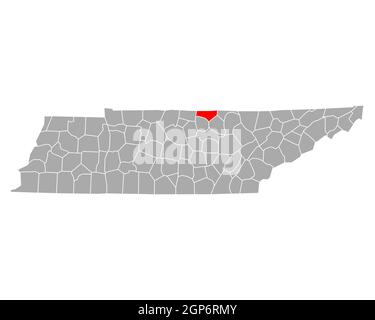 Map of Clay in Tennessee Stock Photo - Alamy