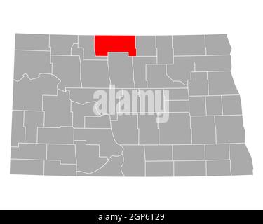 Map of Bottineau in North Dakota Stock Photo - Alamy