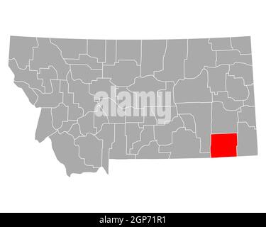 Map of Powder River in Montana Stock Photo - Alamy