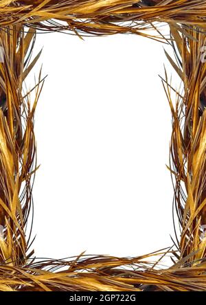 White frame background with decorated leaflet design borders Stock ...