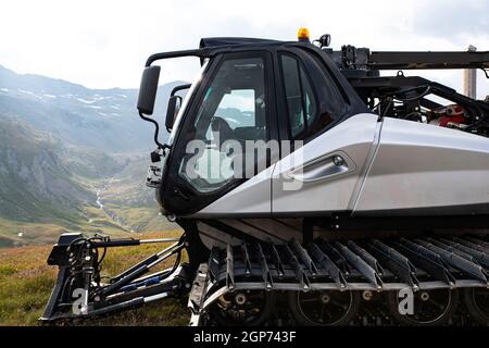 Close-up of a grooming machine for slope maintenance Stock Photo - Alamy