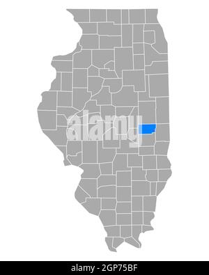 Map of Douglas in Illinois Stock Photo - Alamy