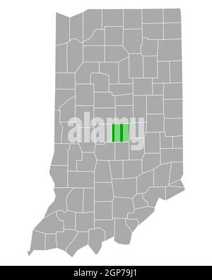 Map of Marion in Indiana Stock Photo - Alamy