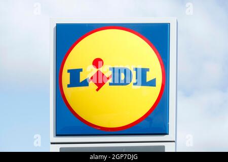 Logo, Discounter Lidl, Germany Stock Photo - Alamy