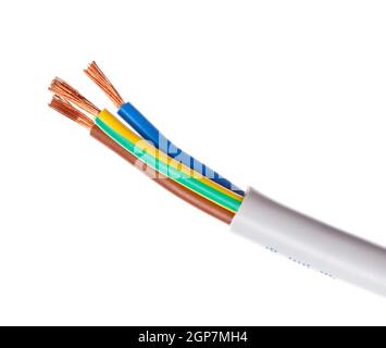 Copper wire isolated on white background Stock Photo - Alamy