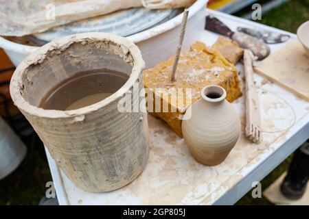Various tools for working with clay Stock Photo - Alamy
