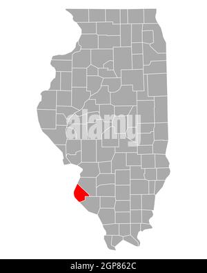 Map of Monroe in Illinois Stock Photo - Alamy