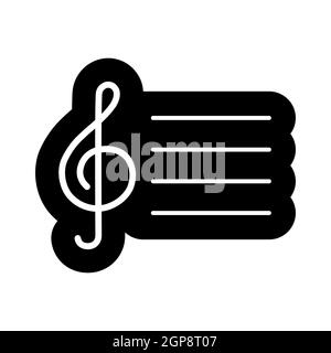 Treble clef vector glyph icon. Music sign. Graph symbol for music and ...