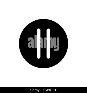 Pause button vector flat glyph icon. Graph symbol for music and sound ...