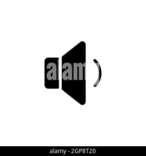 Minimum volume sound music vector on black background icon. Graph ...