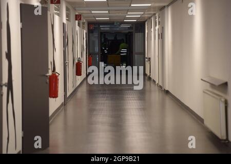 an aisle or hallway as part of the architecture of a building Stock ...