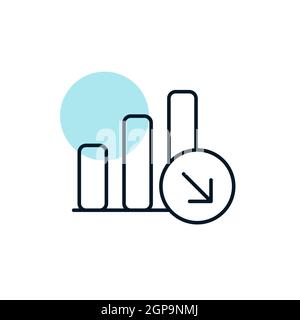 Decrease outline icon. Office sign. Graph symbol for your web site ...