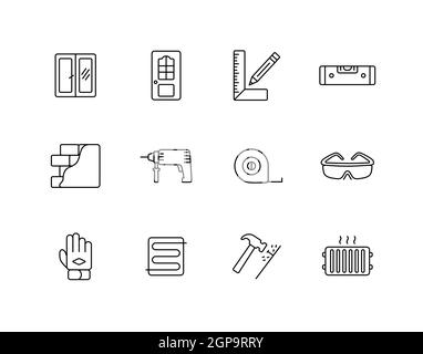 Window vector icon. Casement sign. Construction, repair and building ...