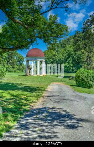 An 18th century gazebo in the grounds of Overcourt in the Cotswold ...
