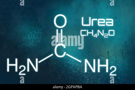 Chemical structure of an urea (carbamide) molecule, chemical structure ...
