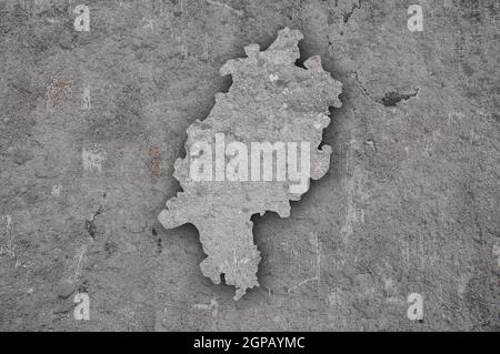 Map of Hesse on weathered concrete Stock Photo - Alamy