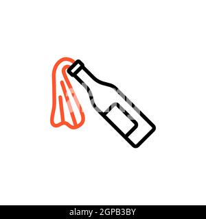 Molotov cocktail flat vector isolated icon. Demonstration, protest ...