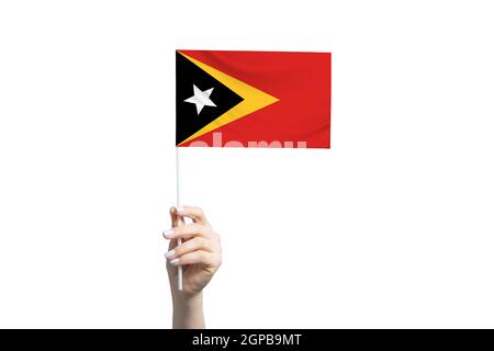 Small national flags of the East Timor on a white background Stock ...