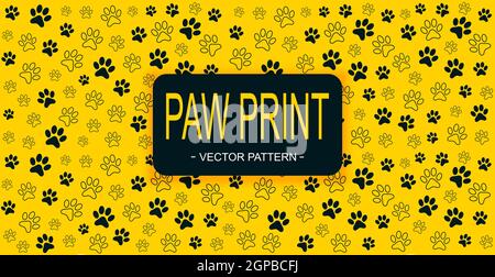 Pattern Many animal footprints of different sizes - Vector illustration ...