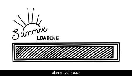 Summer progress loading bar. Infographics design element with status of completion. Hand drawn ...