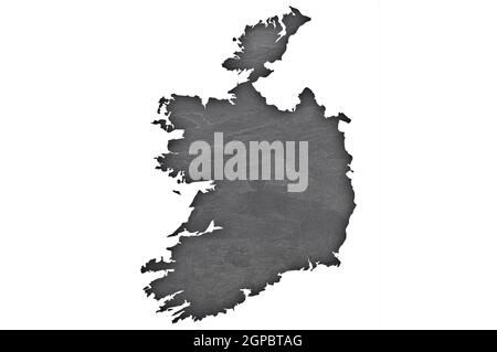 Map of Ireland on dark slate Stock Photo - Alamy