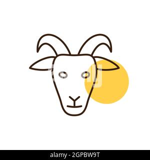 goat logo vector illustration design template Stock Photo - Alamy