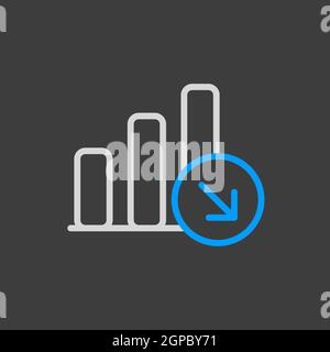 Decrease outline icon. Office sign. Graph symbol for your web site design, logo, app, UI. Vector ...